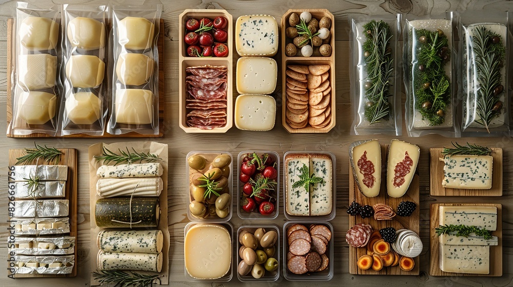 Mockups of packaging for gourmet items, like cheese and charcuterie ...