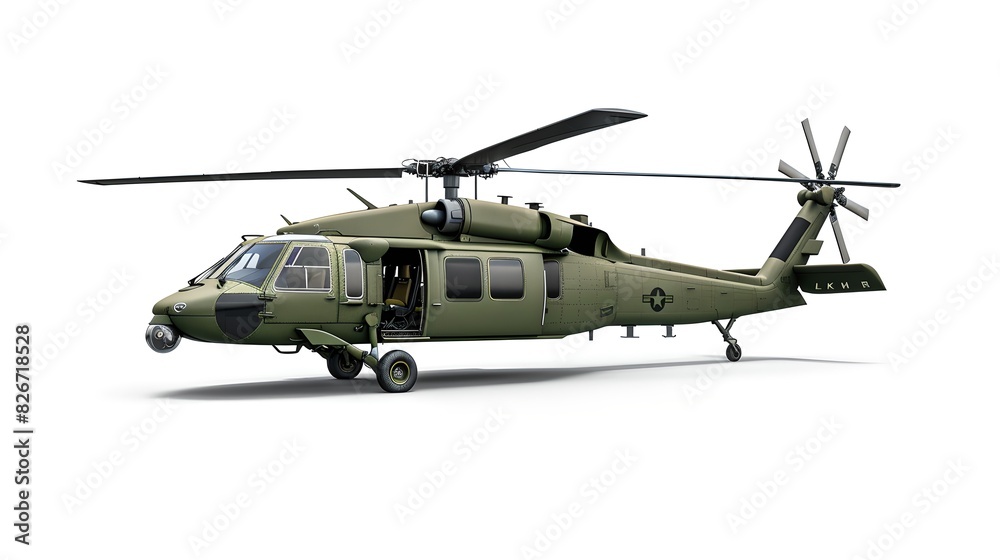 Military helicopter model on a white background. Perfect for concept ...