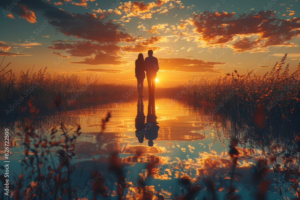 Husband and wife sharing a quiet moment of reflection together ...