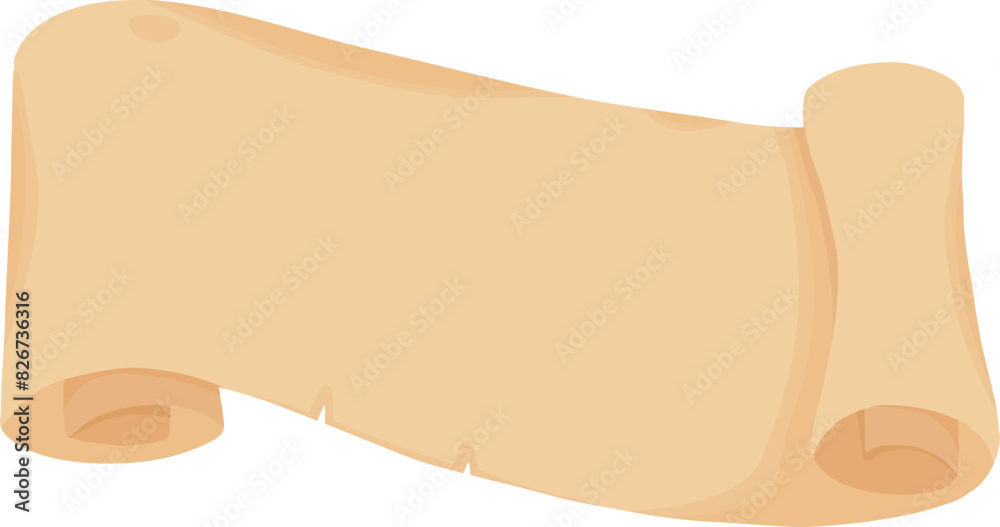 Cartoon ancient parchment scroll and old paper manuscript. Fantasy ...