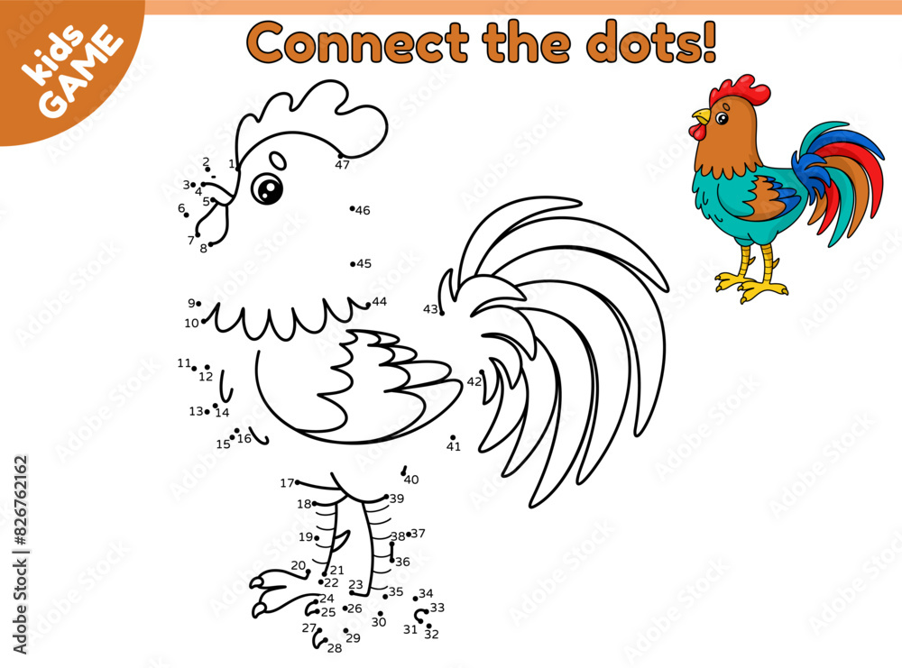 Dot to dot game for children. Connect the dots by numbers, draw a ...