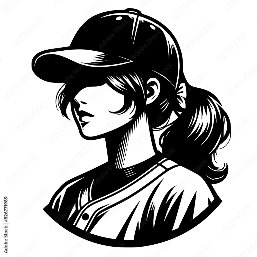 Image vectorielle Stock Baseball Girl SVG, Baseball Player SVG, Team ...