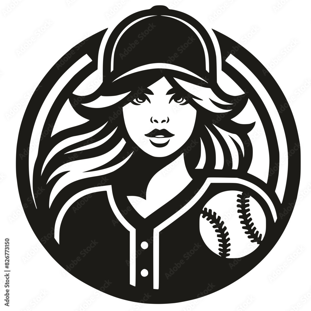 Image vectorielle Stock Baseball Girl SVG, Baseball Player SVG, Team ...