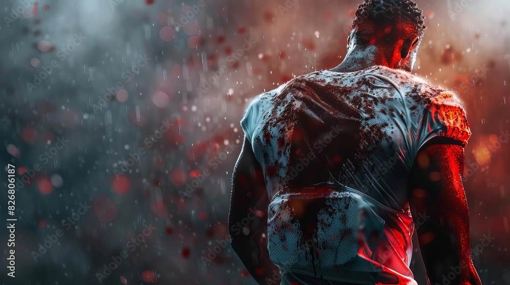 Athlete with intense back pain injury, struggling on the field ...