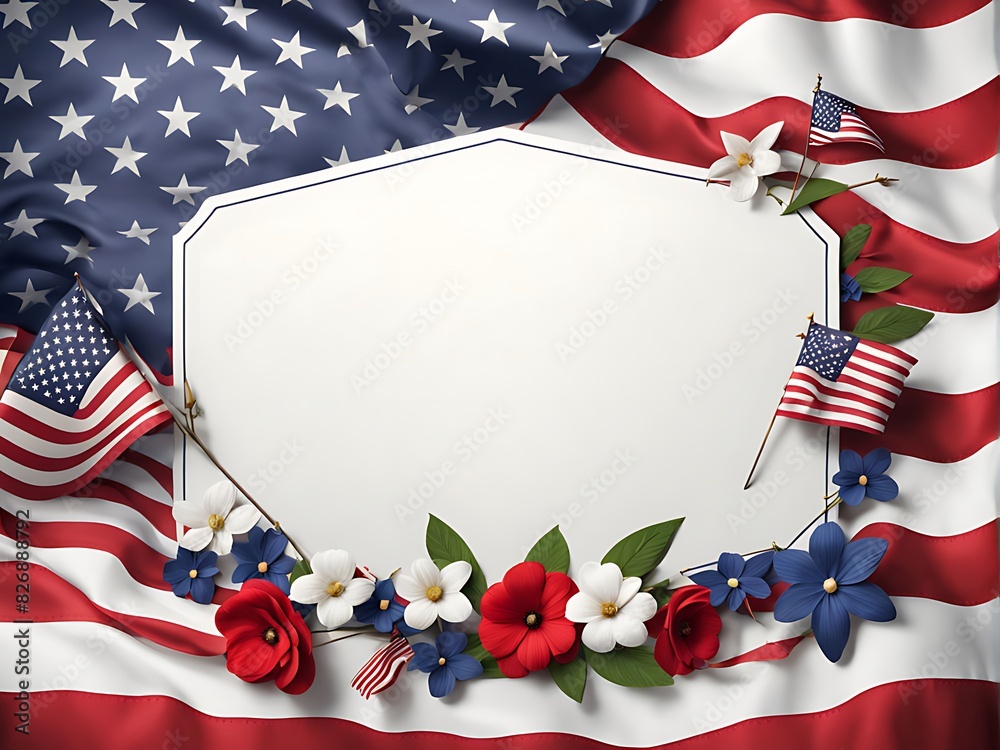 Memorial Day Background Design with Copy Space for Text. 3D ...