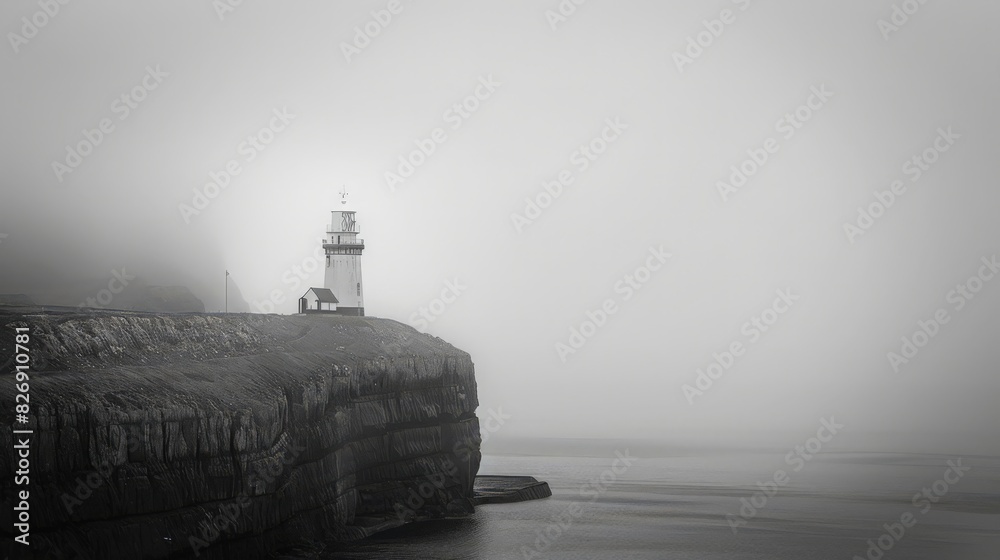 Atop Mykines Holmur, the lighthouse overlooks the dramatic cliffs and ...