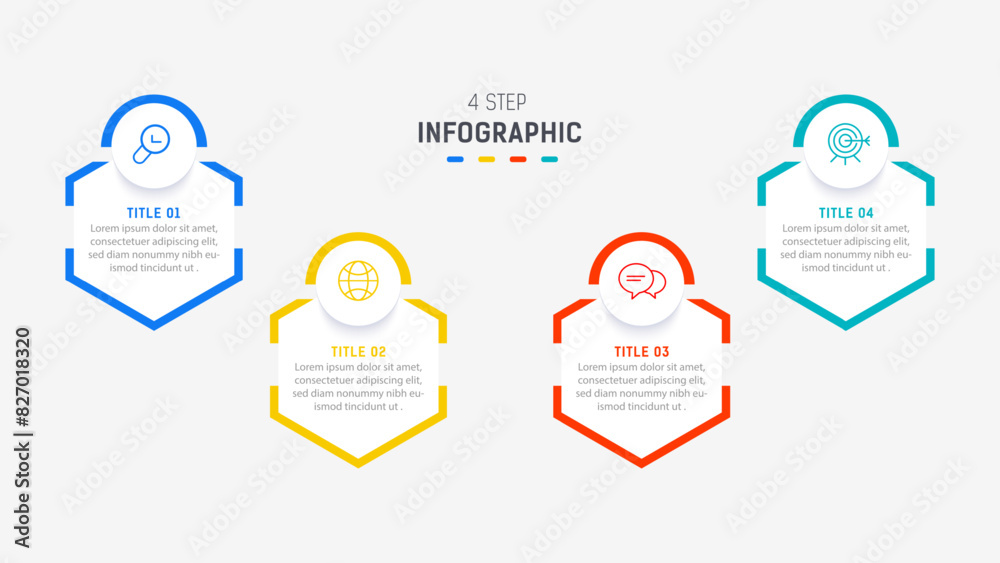 Four Step Infographic element design Vector template for presentation ...