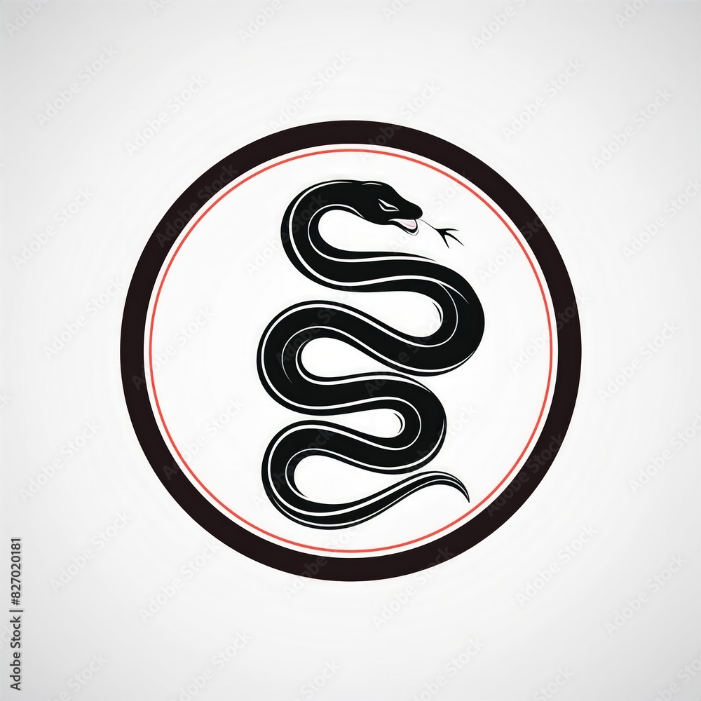 snake icon or snake logo. logo iconic snake chinese, circel logo snake ...