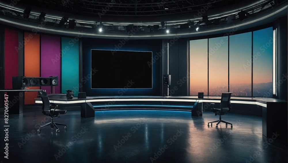 Chroma tv screen studio virtual background Stock Photo | Adobe Stock