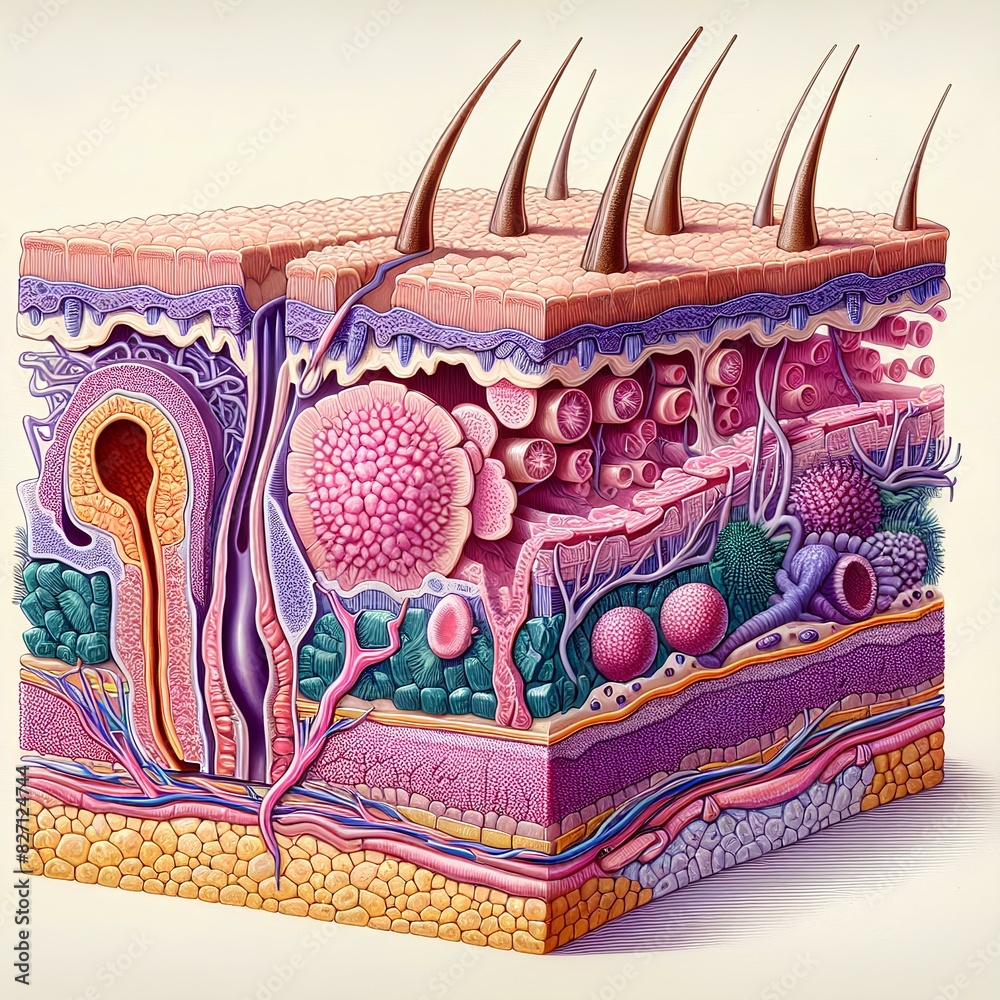 Ilustración de Stock Human Skin Anatomy, Layers of Skin, Epidermis ...