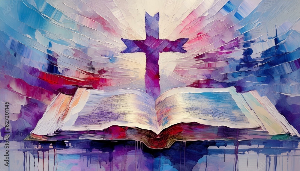 Christian Cross with Bible - Symbol of Christianity - Enlightening by ...