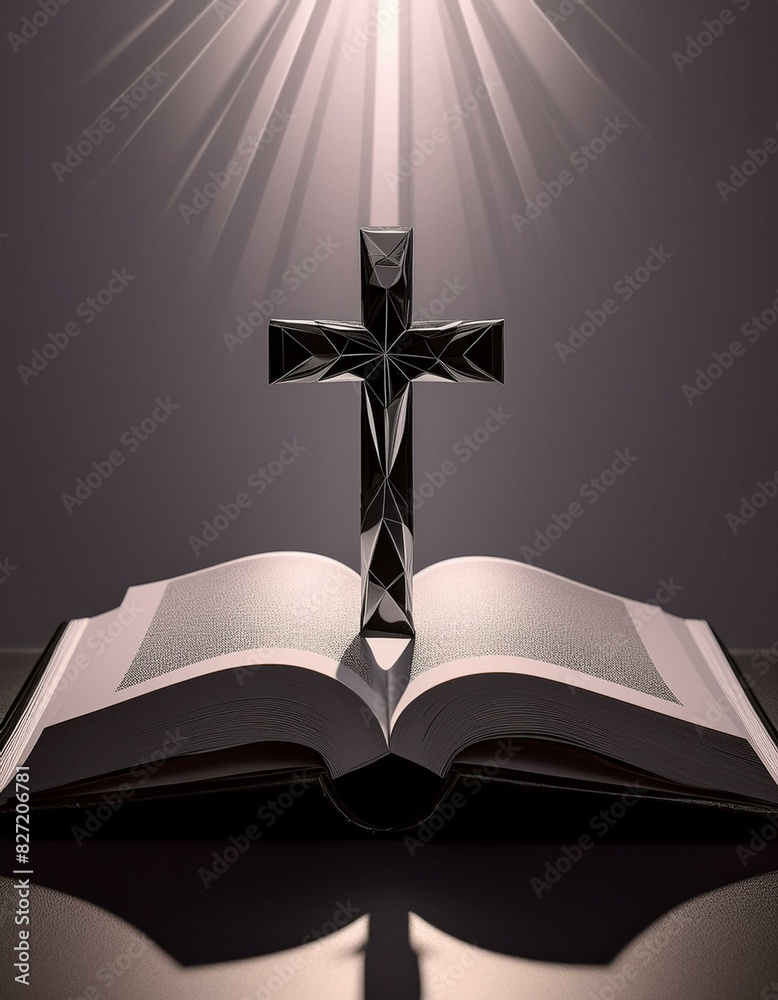 Christian Cross with Bible - Symbol of Christianity - Enlightening by ...