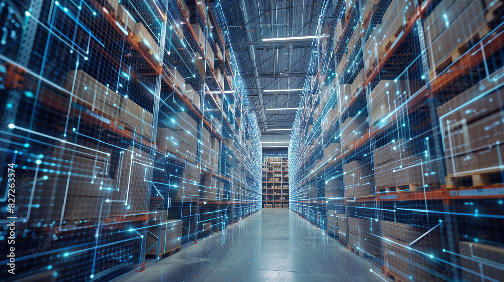 Futuristic Smart Logistics Network for High-Tech Warehouse Efficiency ...