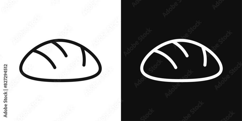 Bread icon pack. Bakery loaf of bread vector sign. French bread loaf ...