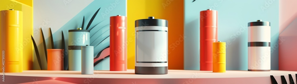 61 Colorful 3D model of a battery icon in an illustrated setting Stock ...
