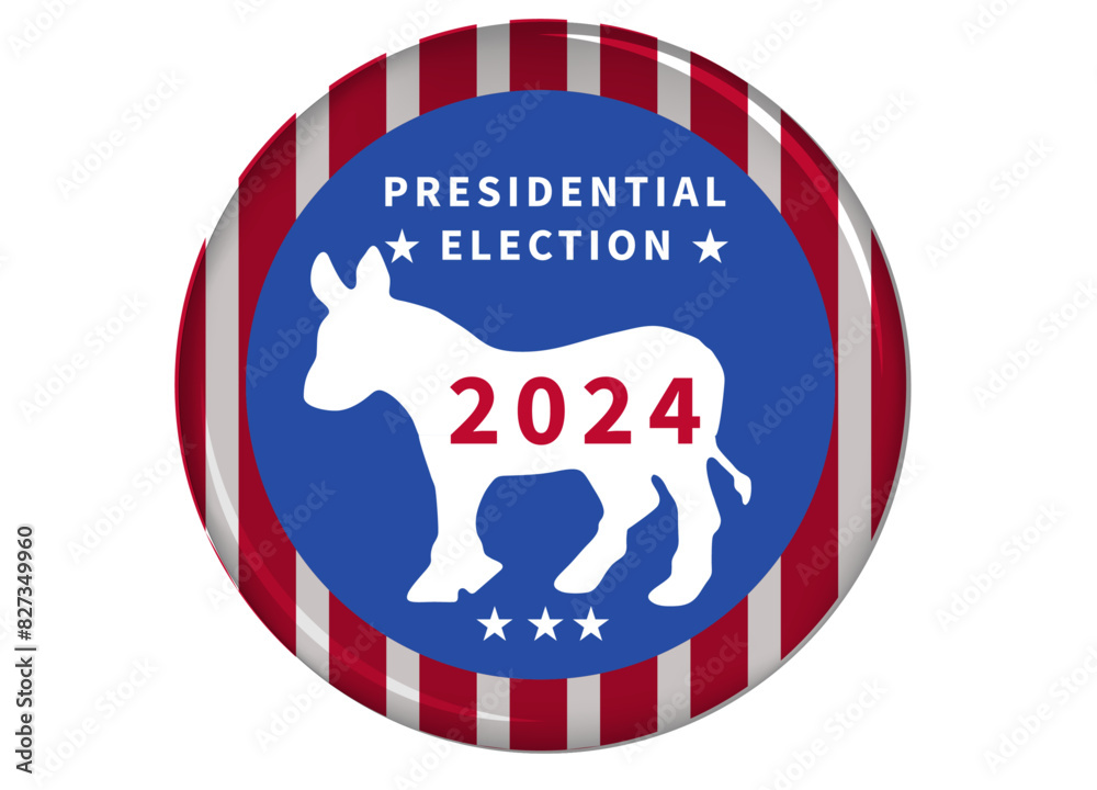 Vector donkey on isolated background. Vector poster for United States ...