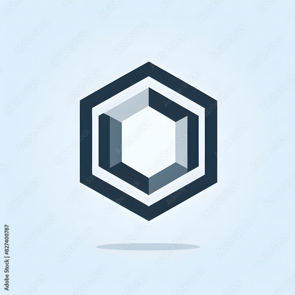 AI Generate of Logo Concept Design Vector Icon of Geometric Shape Hexagonal in Random Color and ...