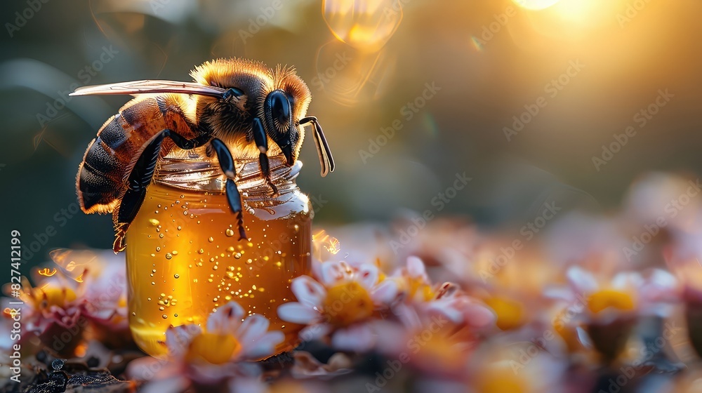 World Bee Day Celebration: Illustration of a Bee with Honey Pot - A ...