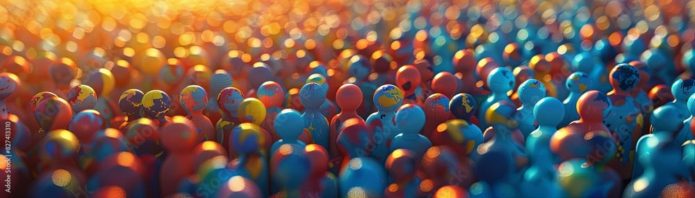 global demographics scene flat design front view World Population Day ...
