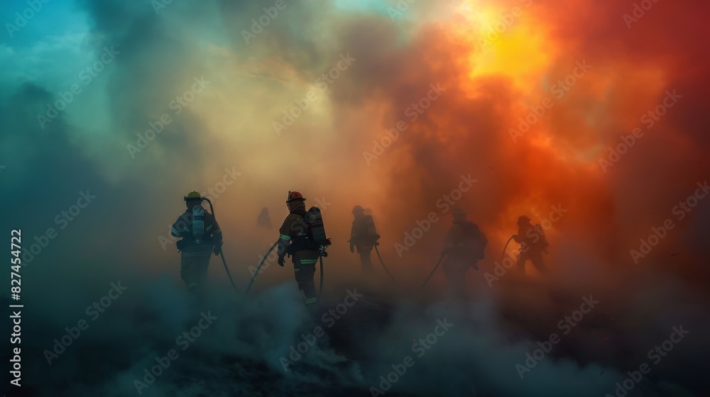 Smoke-Enshrouded Firefighter Background. 4K HD Wallpaper Depicting ...