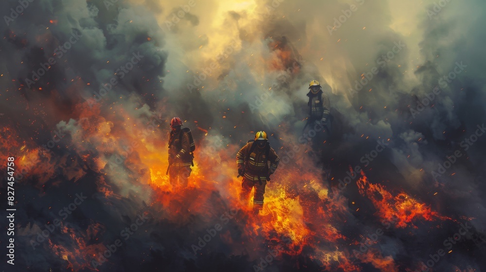 Smoke-Enshrouded Firefighter Background. 4K HD Wallpaper Depicting ...