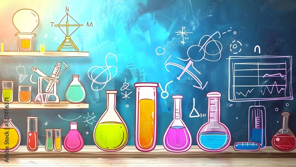 Cartoon doodles of lab safety signs reminding scientists to work ...