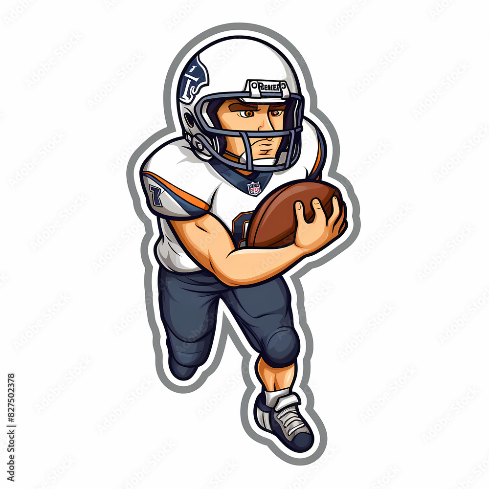 American Football Player with Ball in field,Cartoon quarterback picture ...