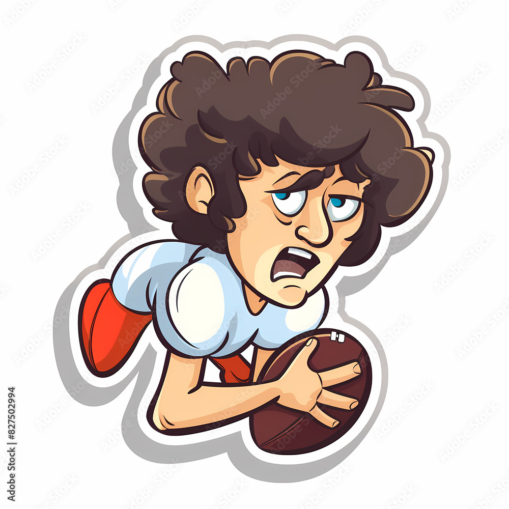 American Football Player with Ball in field,Cartoon quarterback picture ...