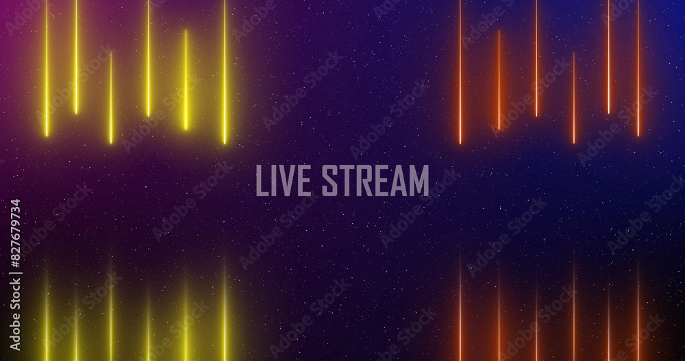 Live Streaming Background Frame - Animated Neon Overlay Template ...