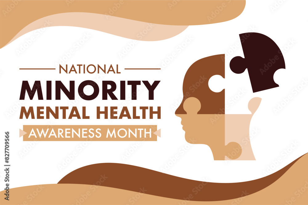 National Minority Mental Health Awareness Month background, banner ...