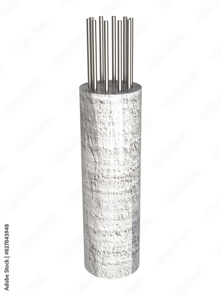 3d RCC columns rendering, concrete columns under construction. column ...
