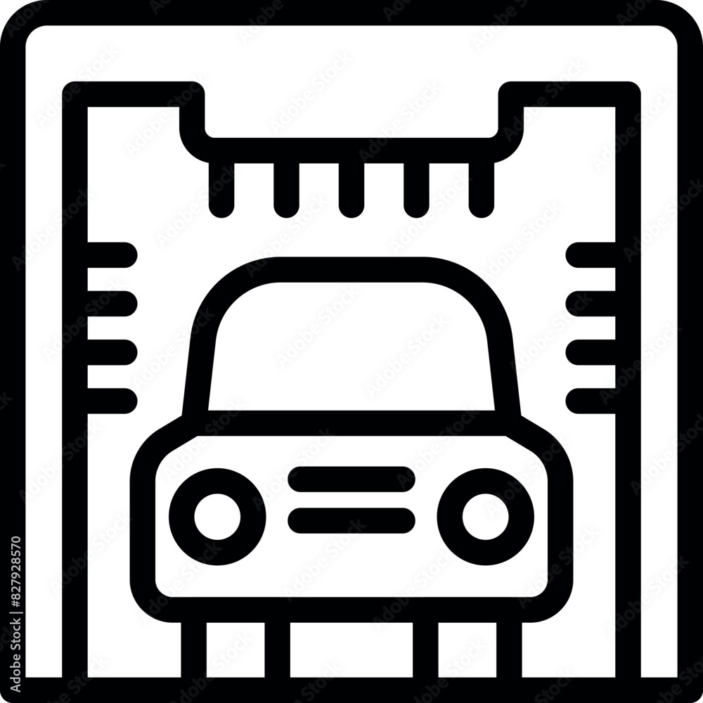 Car service icon concept in line art style for vehicle maintenance and ...