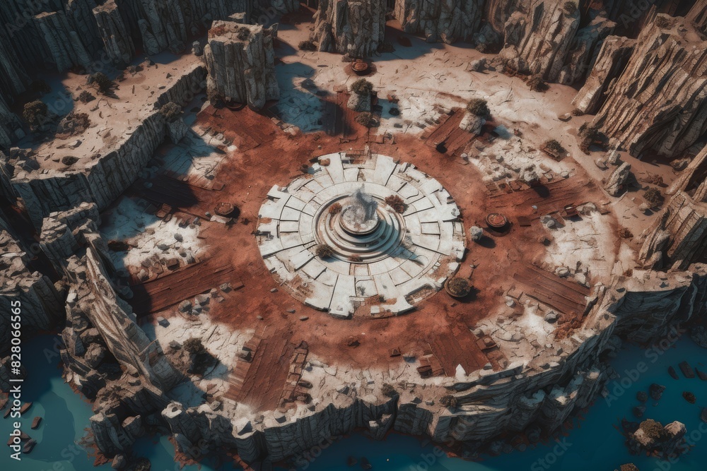Ancient Arena on a Sinking Island dnd game map forgotten gods fantasy ...