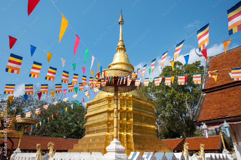 An old Lanna pagoda in Wat Phra That Chom Tong temple is an ...