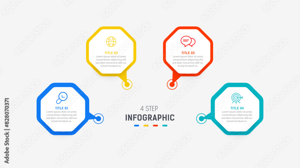Four Step Infographic element design Vector template for presentation ...
