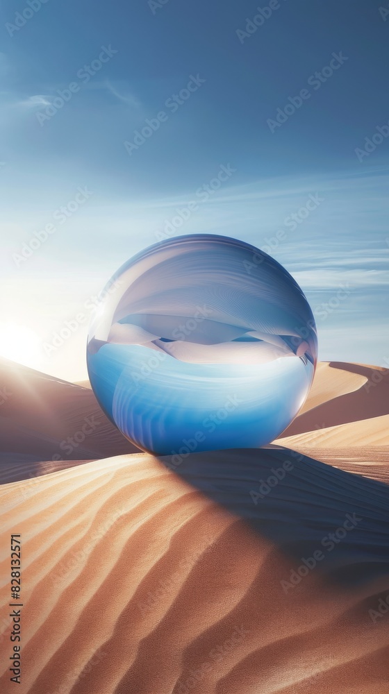 Design an ultrarealistic iPhone wallpaper with the background of dunes ...