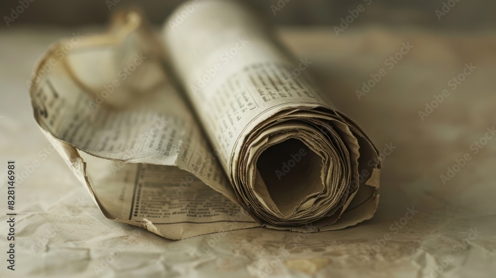 Rolls of newspaper old paper worn documents background wallpaper. Stock ...