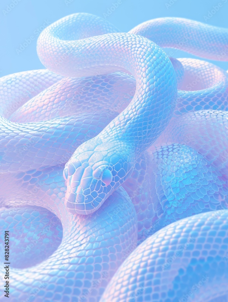 Futuristic 3D Toy Snake with Cool Style, Delicate Fluffy Texture, Soft ...