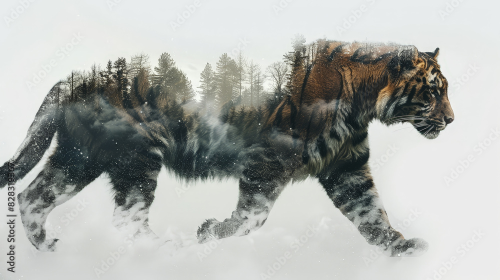 A Tiger with double exposure, create unique and thought-provoking ESG ...