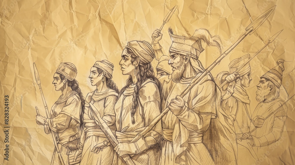 Victory Over Canaanite Army, Deborah and Barak Leading Israel, Biblical ...