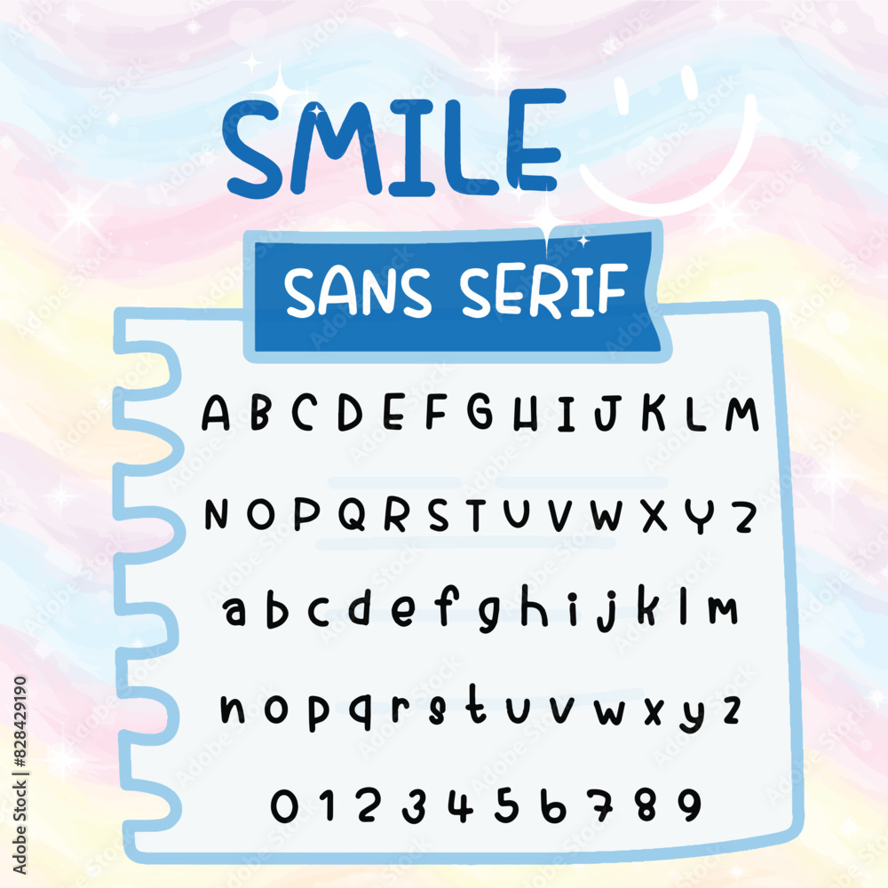 Sans Serif Hand Written Font. Cute, Simple and Digital Font. Neat ...