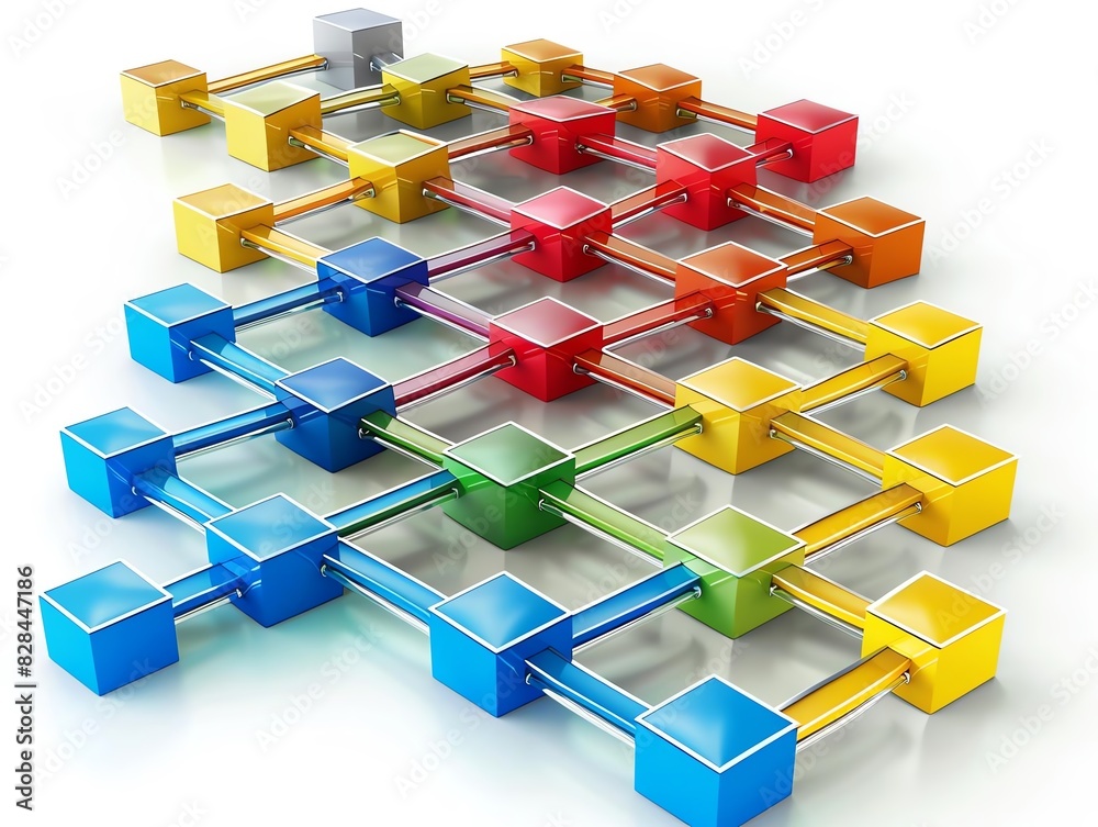 Organizational Chart A 3D flowchart showing the hierarchical structure ...