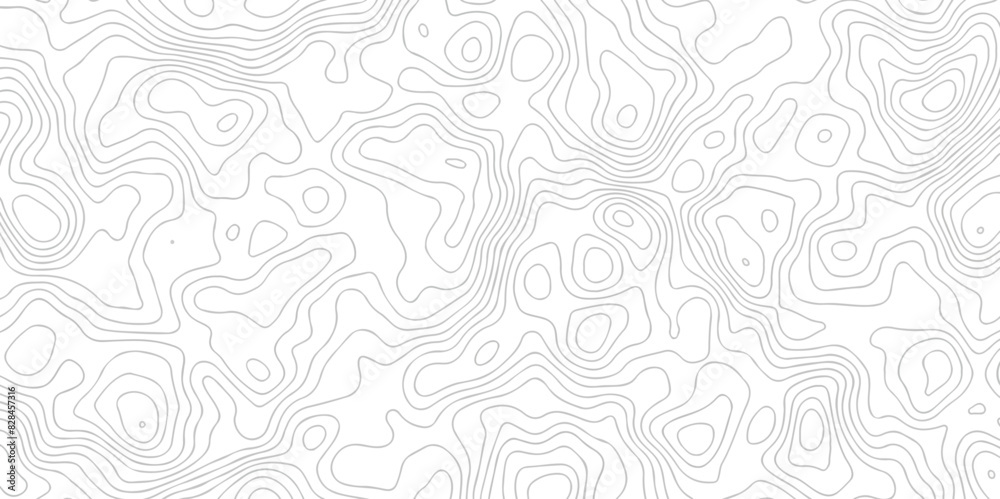 เวกเตอร์ Stock Black and white wave Seamless line. Vector geographic ...