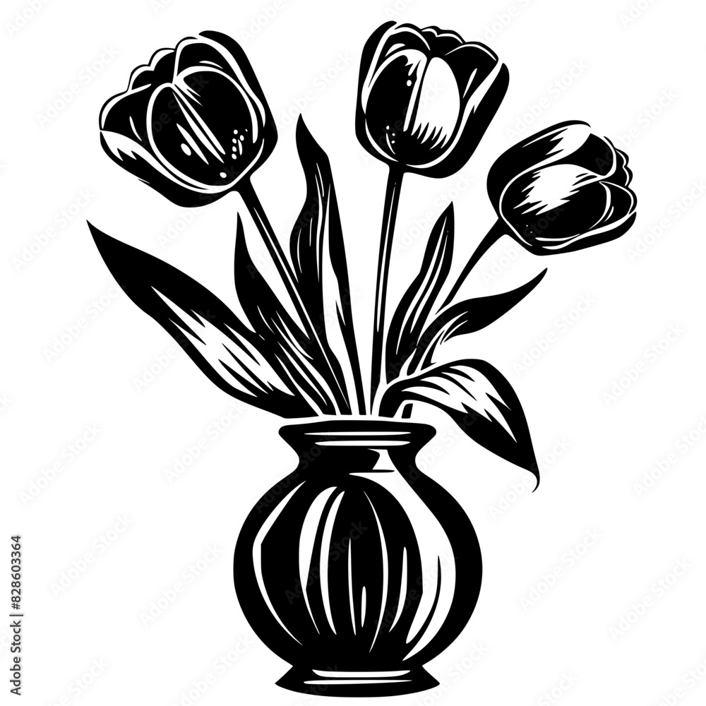 Tulip silhouette, Tulip svg, Tulip png, Tulip illustration, Tulip ...