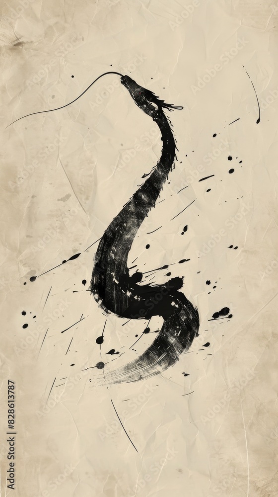 Ethereal Lunar Serpent - Elegant Chinese Ink Painting-Inspired 4K ...