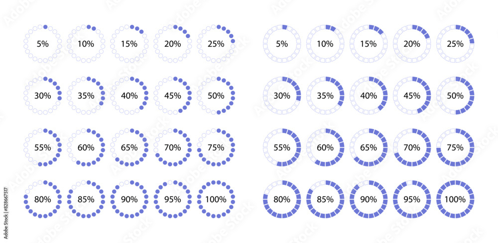Circle 100 percent diagram structure. Progress loading template ...