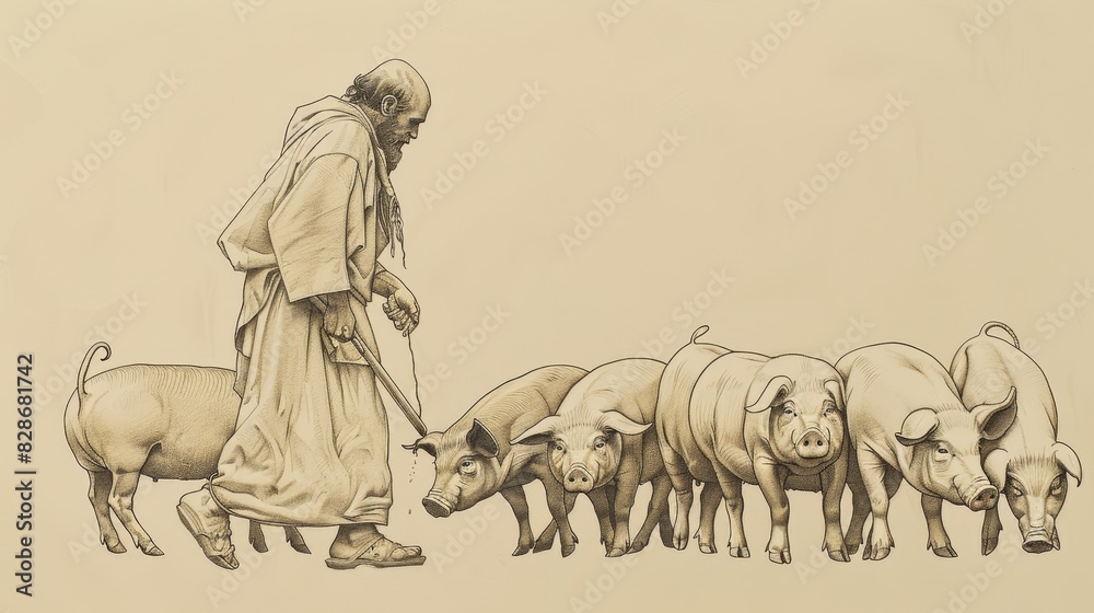 Lost Sheep Found, Shepherd Rejoicing, Parable Scene, Biblical ...