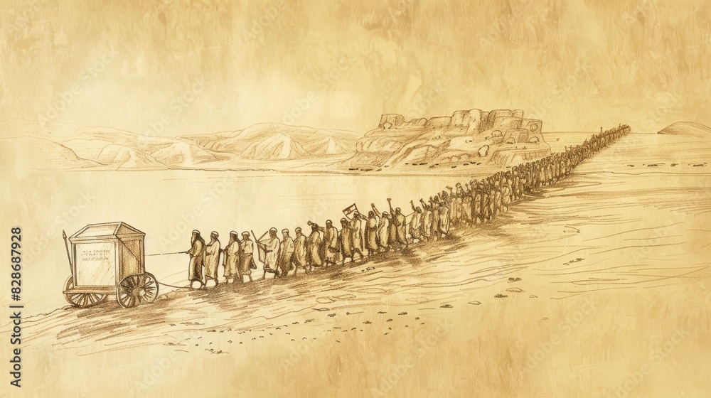 Crossing Jordan River, Israelites, Ark of the Covenant, Dry Ground ...