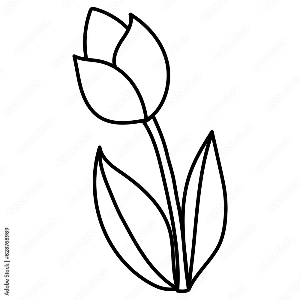 cute tulip cartoon doodle outline Stock Illustration | Adobe Stock