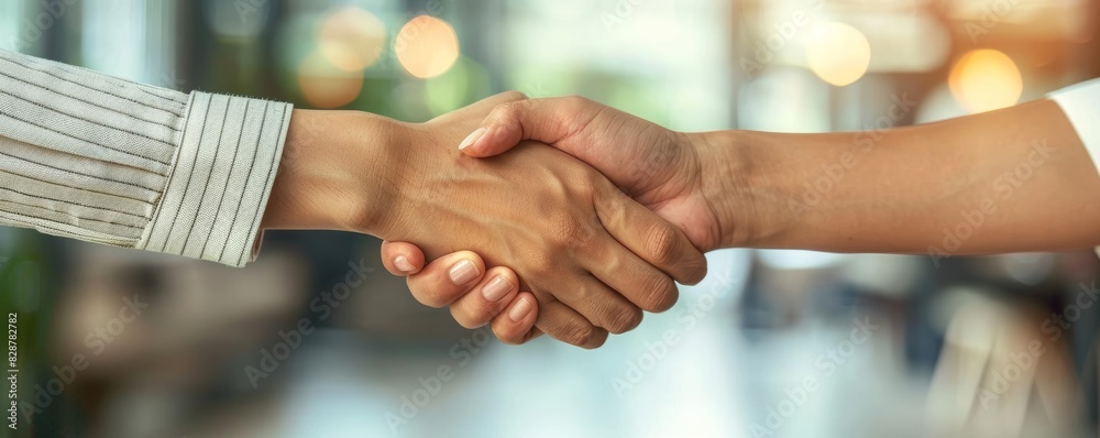 Bank loan officer shaking hands with customer after loan approval ...
